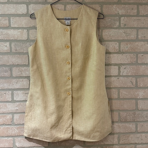 LOFT | Tops | Loft 0 Linen Longline Sleeveless Buttondown Shirt Vest ...
